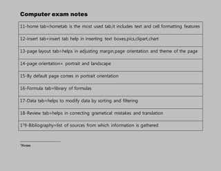 Computer basics(revision notes) | PPT
