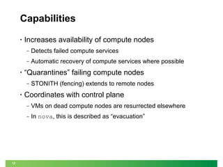 Compute node HA - current upstream development | ODP