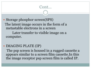 Computed radiography AND ITS ADVANTAGES | PPTX