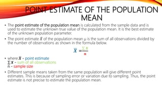 Compute for the point estimate | PPTX
