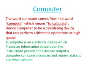 WHAT ABOUT COMPUTER | PPT