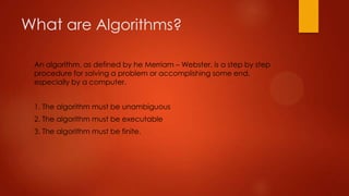 Algorithms | PPT