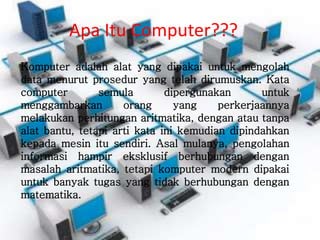 Computer (sekilas info pembahasan) | PPT