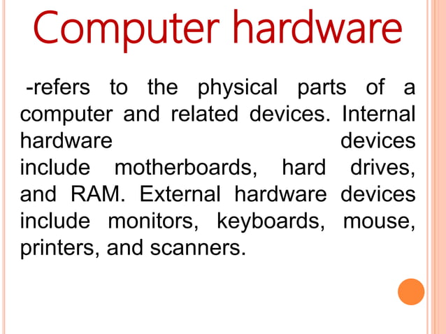 Five Primary Goups of Computer Hardware | PPTX
