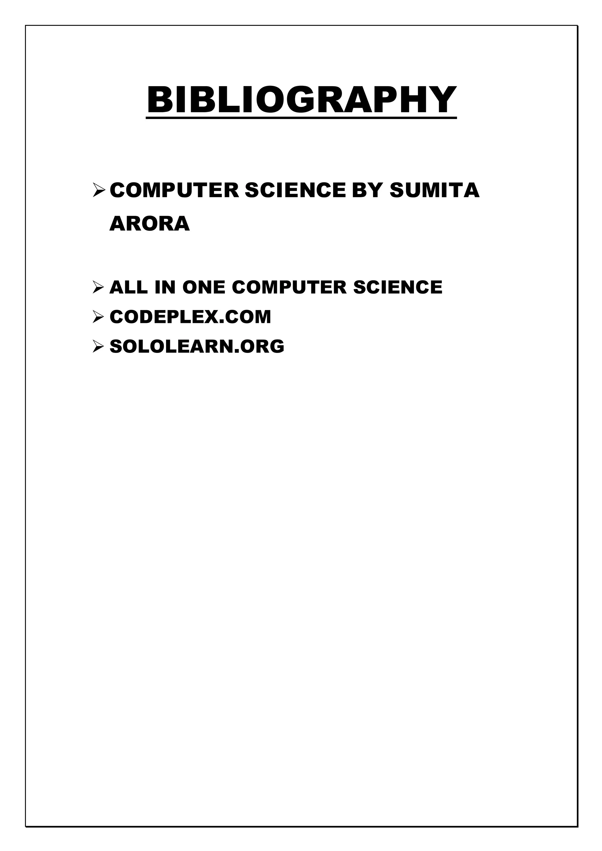 Computer Science investigatory project class 12 | DOCX
