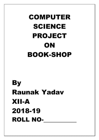 Computer Science investigatory project class 12 | DOCX