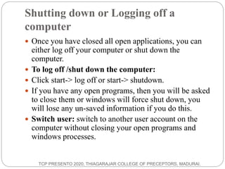 WORKING WITH WINDOWS | PPTX