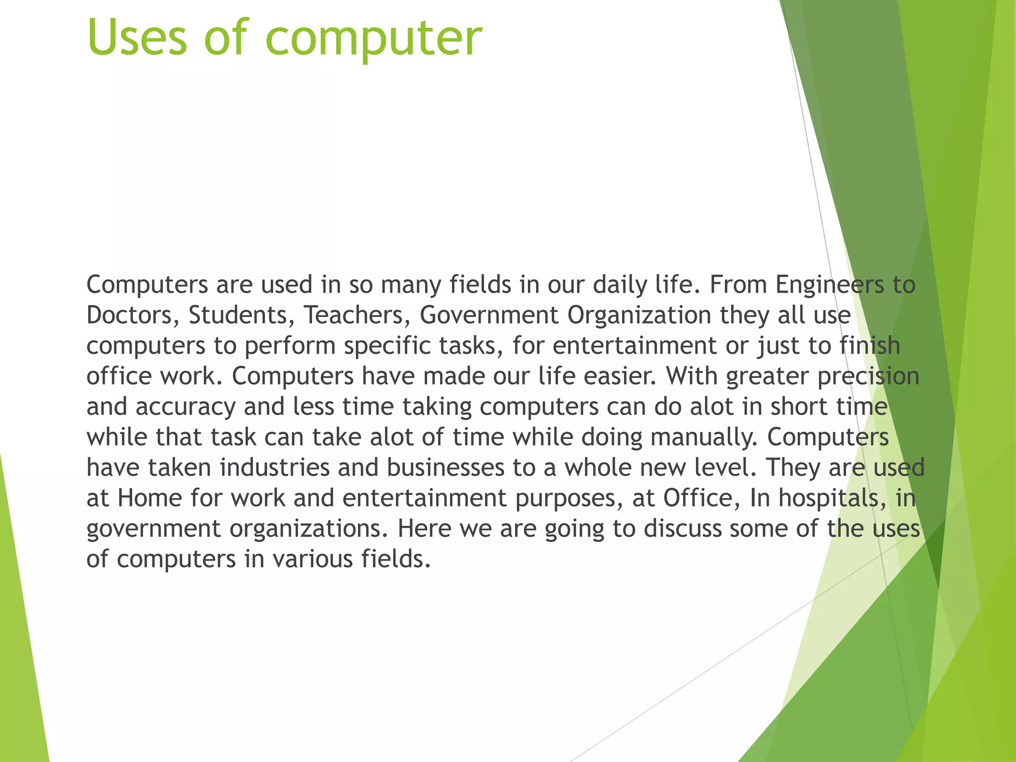 Computer | PPTX | Computing | Technology & Computing
