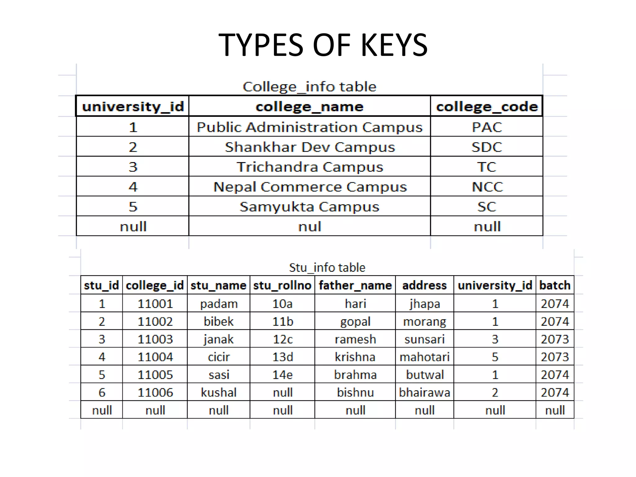 Types Of Keys in DBMS | PPTX | Databases | Computer Software and Applications