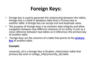 Types Of Keys in DBMS | PPTX