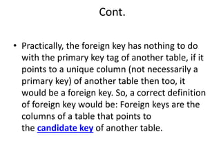 Types Of Keys in DBMS | PPTX