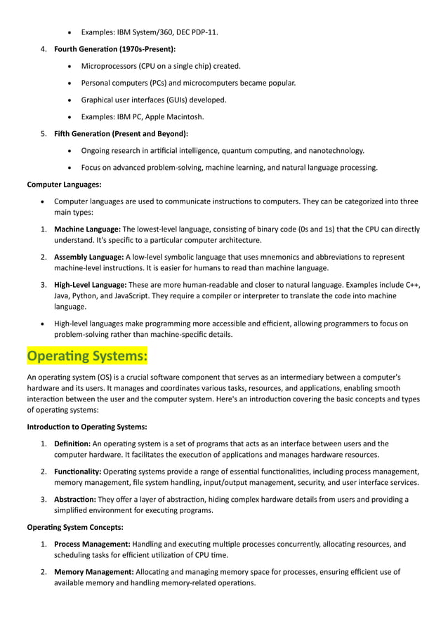 COMPUTER.docx | Operating Systems | Computer Software and Applications