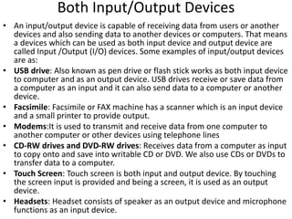 Introduction to Computer and its features | PPTX | Computer Peripherals ...