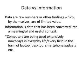 Introduction to Computer and its features | PPT