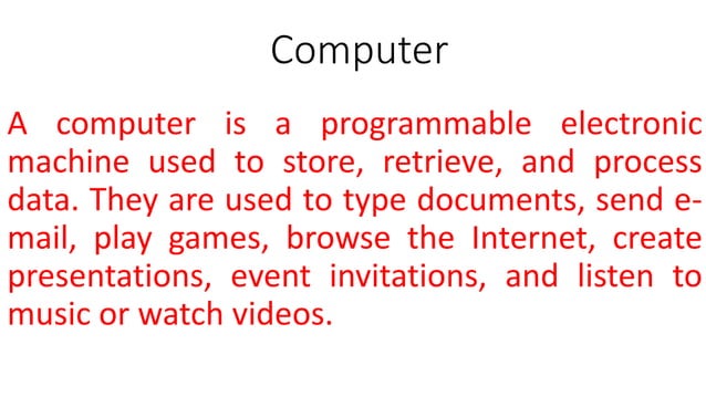 Introduction on computer. its feature and uses | PPTX