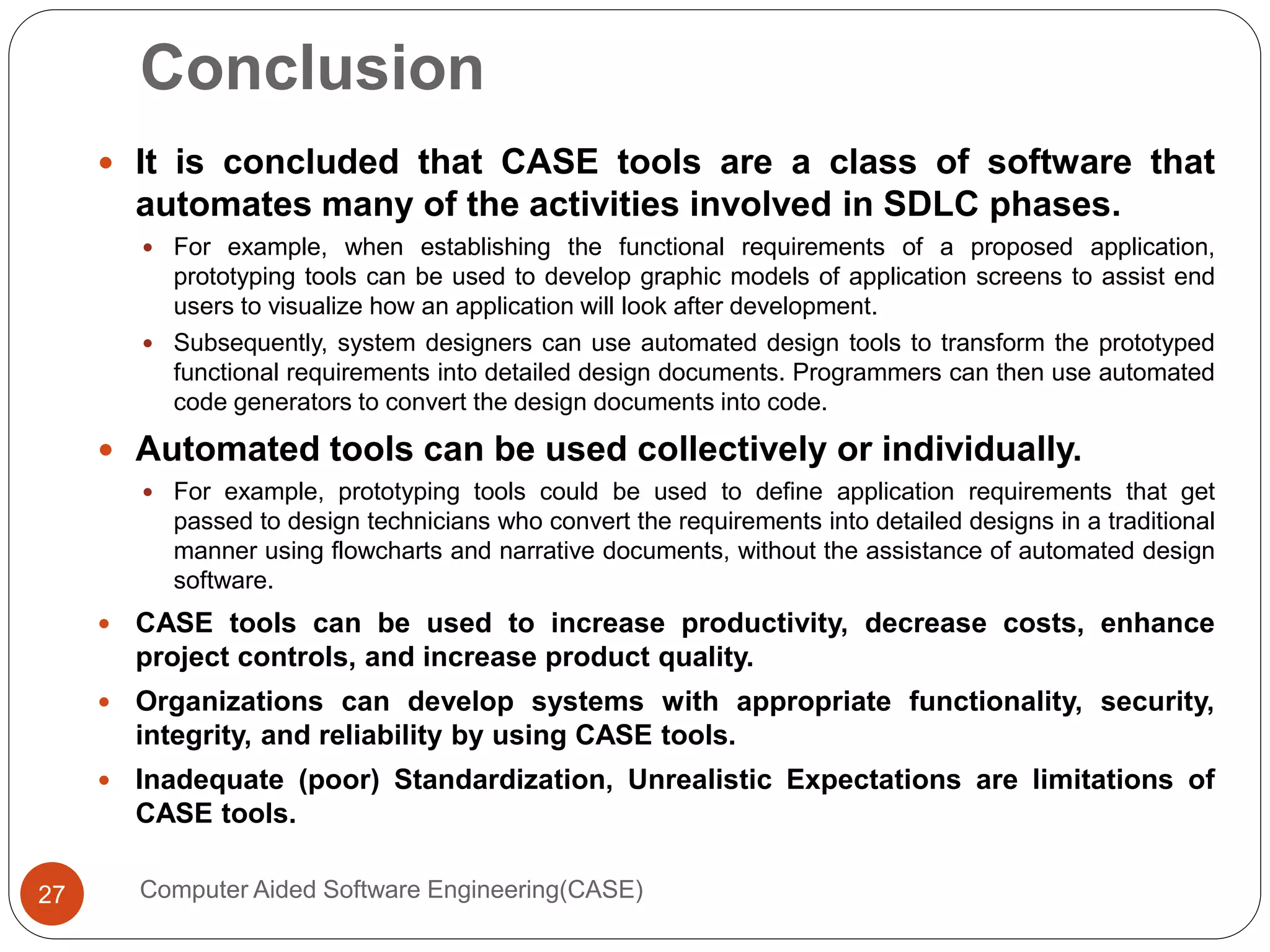 Computer Sided Software Engineering | PPTX