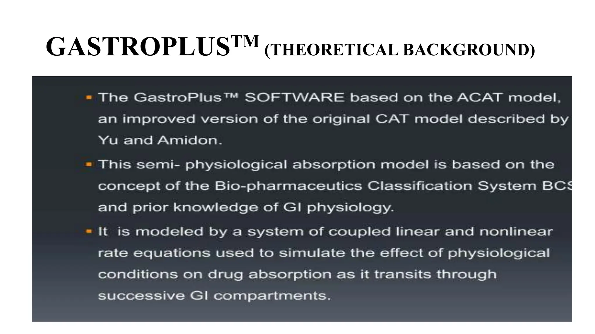 COMPUTER-AIDED BIOPHARMACEUTICAL CHARACTERIZATION AND THEORETICAL ...