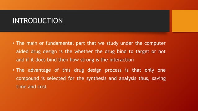 Computer aided drug design | Bioinformatics | PPTX | Pharmaceutical ...