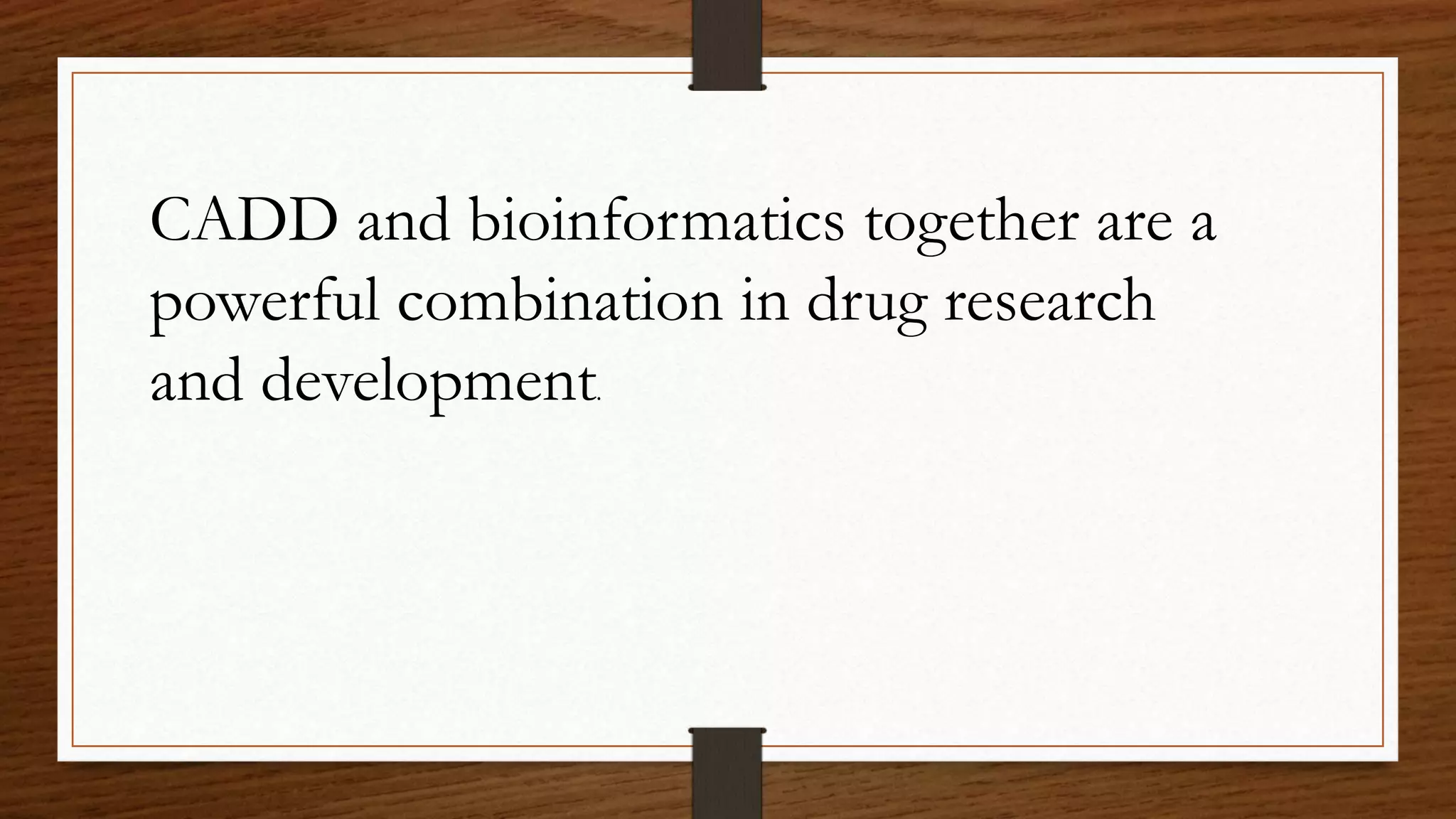 Computer aided drug designing (cadd) | PPTX