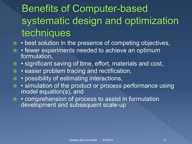 Computer aided formulation development | PPTX | Physics | Science