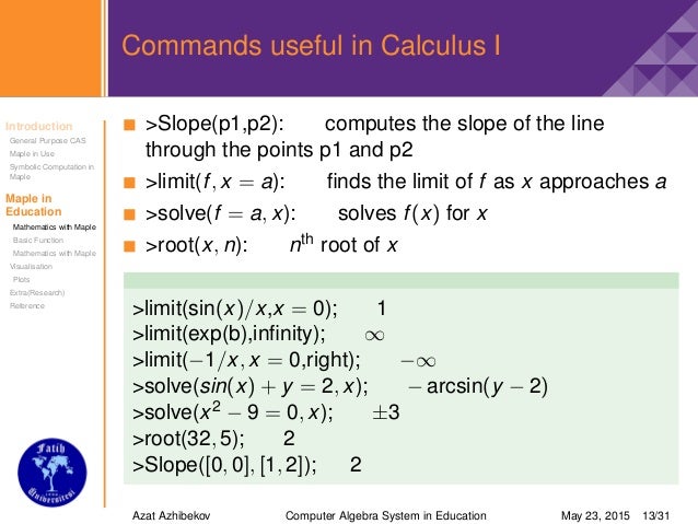 Computer algebra-system-maple