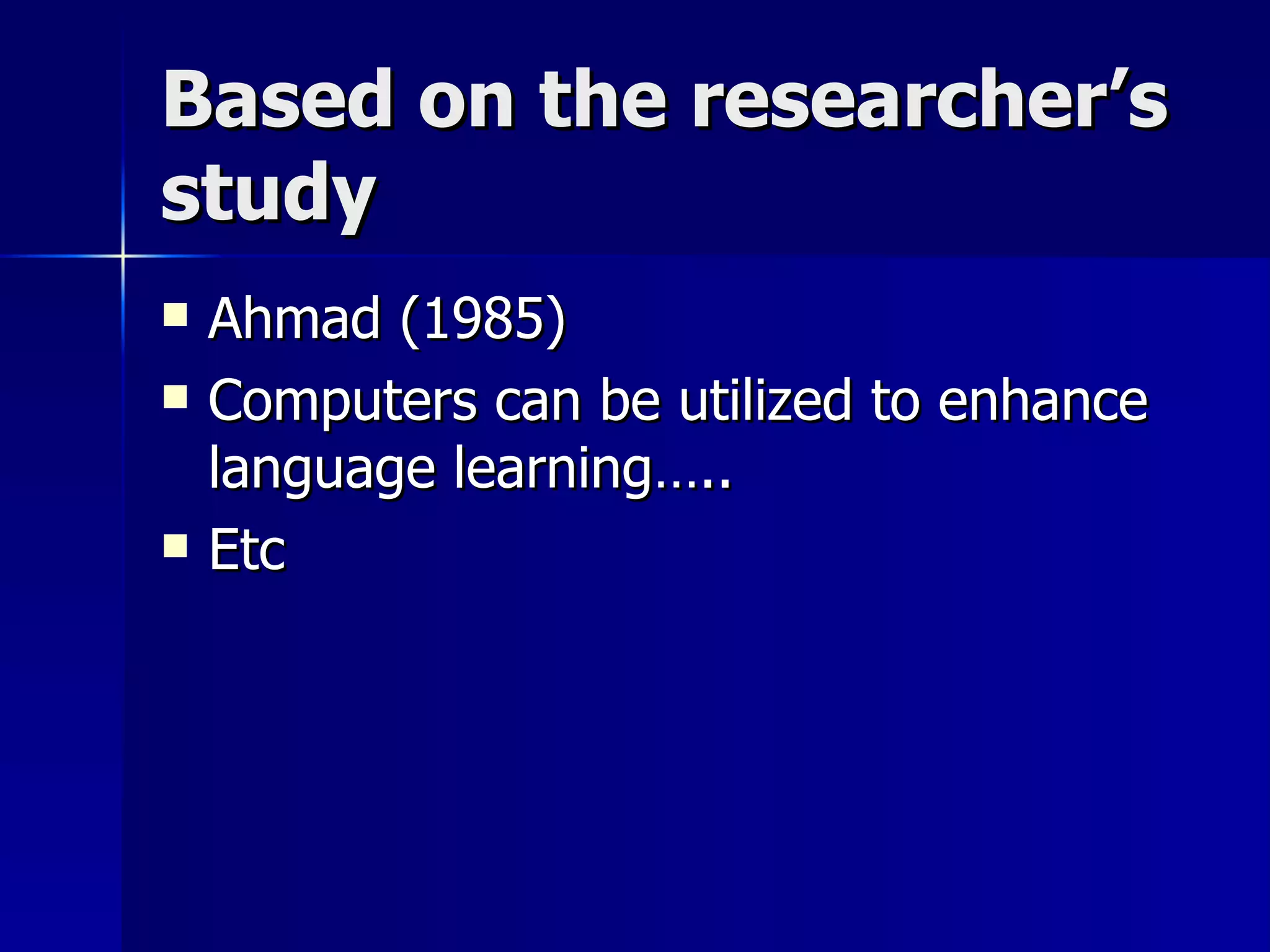 Computer assisted language learning | PPT