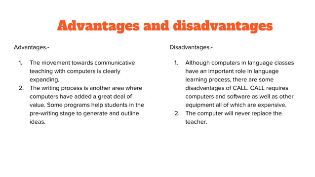 Computer assisted language learning | PPTX | Education