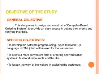 Computer Based Ordering System | PPTX