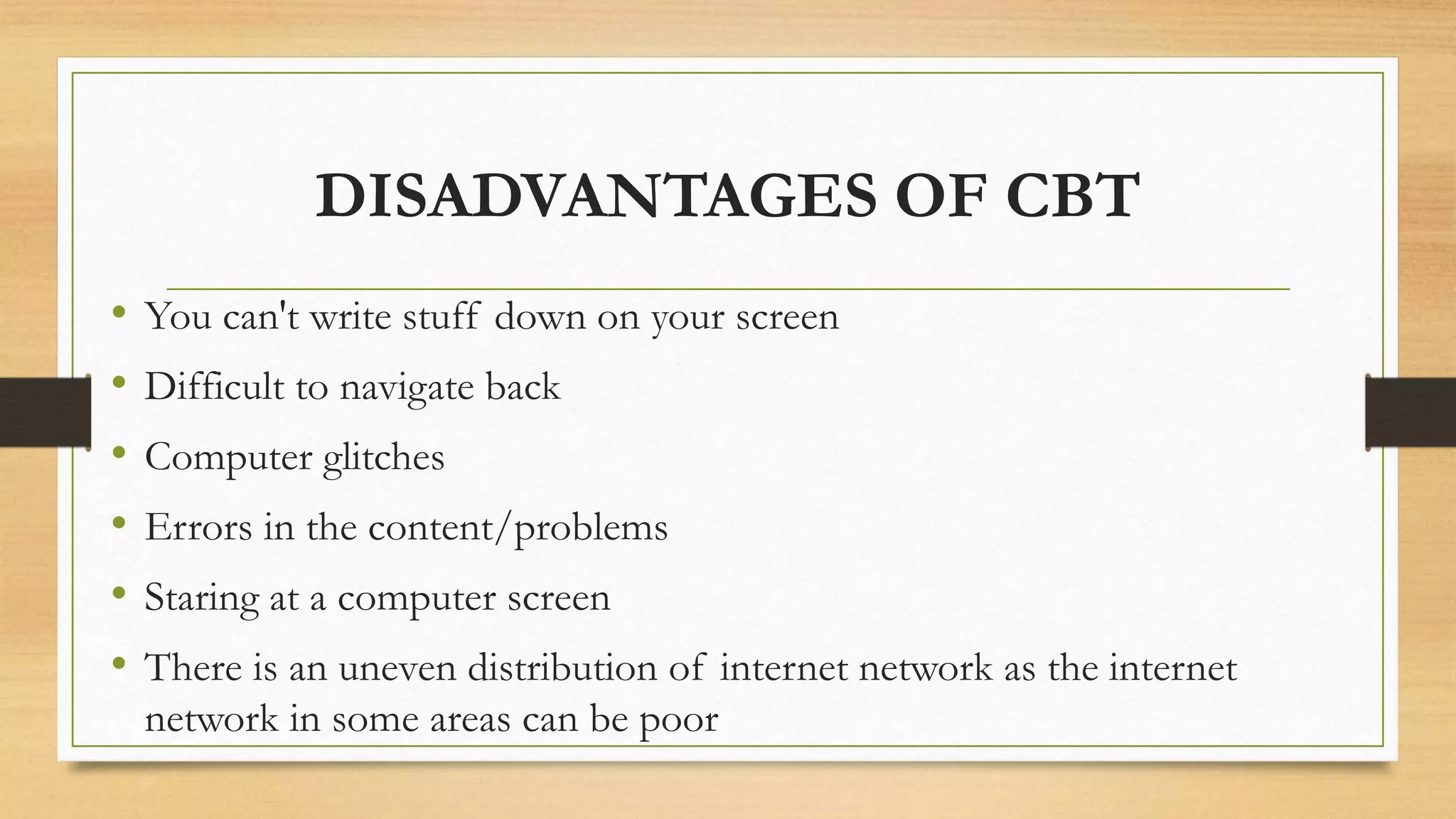 Computer based test designs (cbt) | PPTX