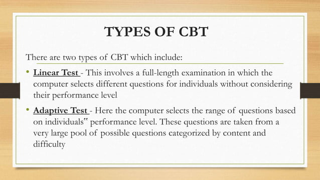 Computer based test designs (cbt) | PPTX