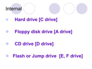 cA slide that teaches about the basics of computer hardware. | PPT