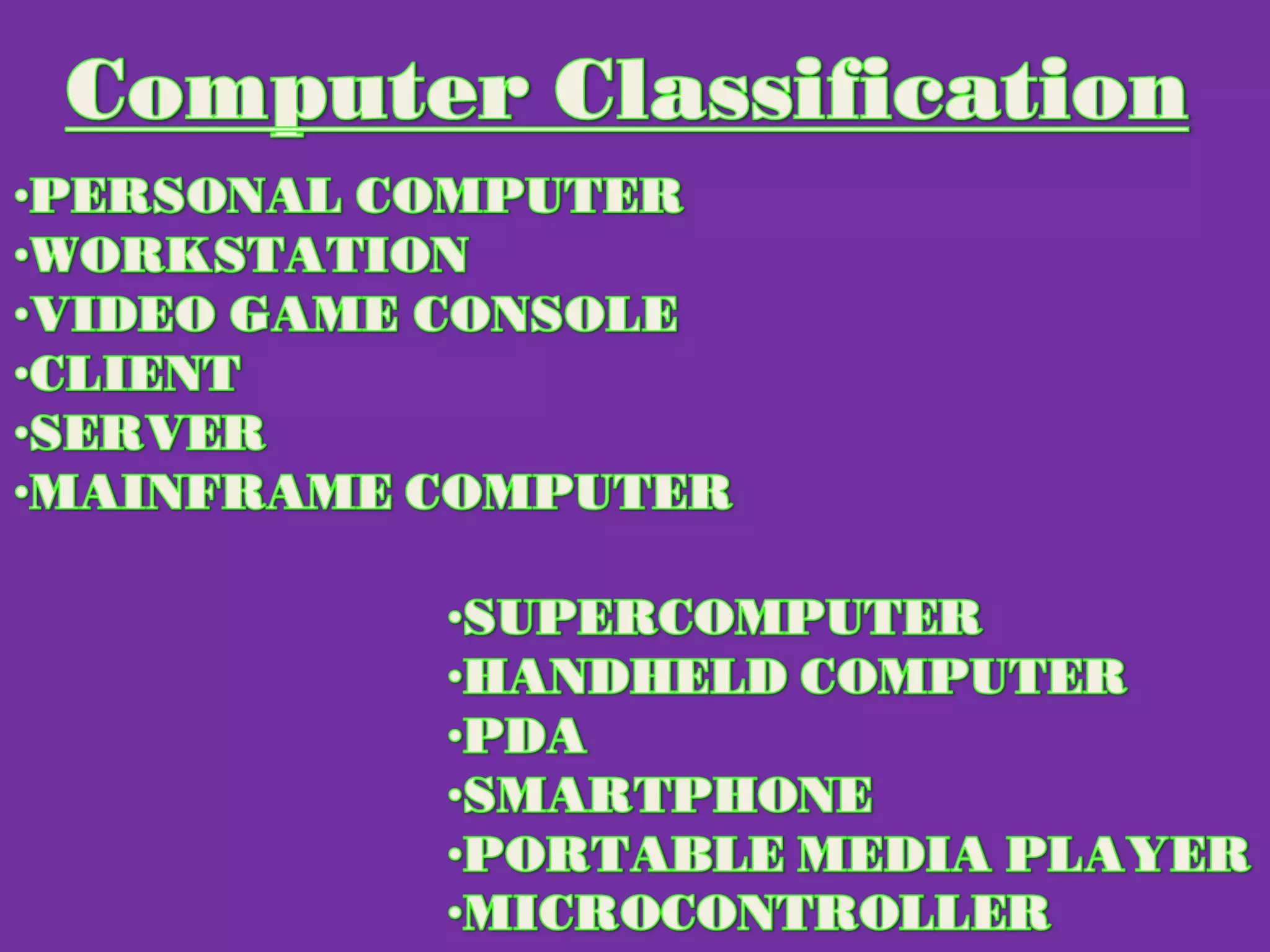 Computer Classification Kc | PPT