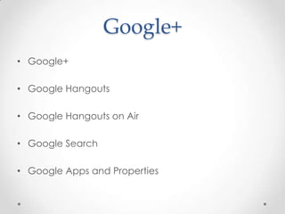 Google + and Hangouts | PPT