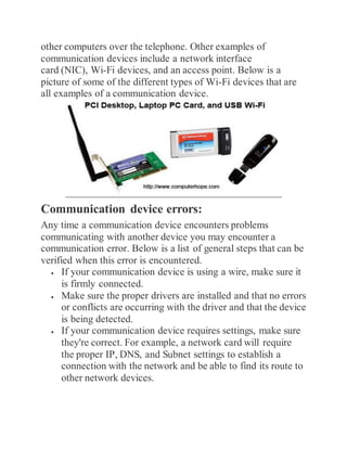 Communication Devices Examples