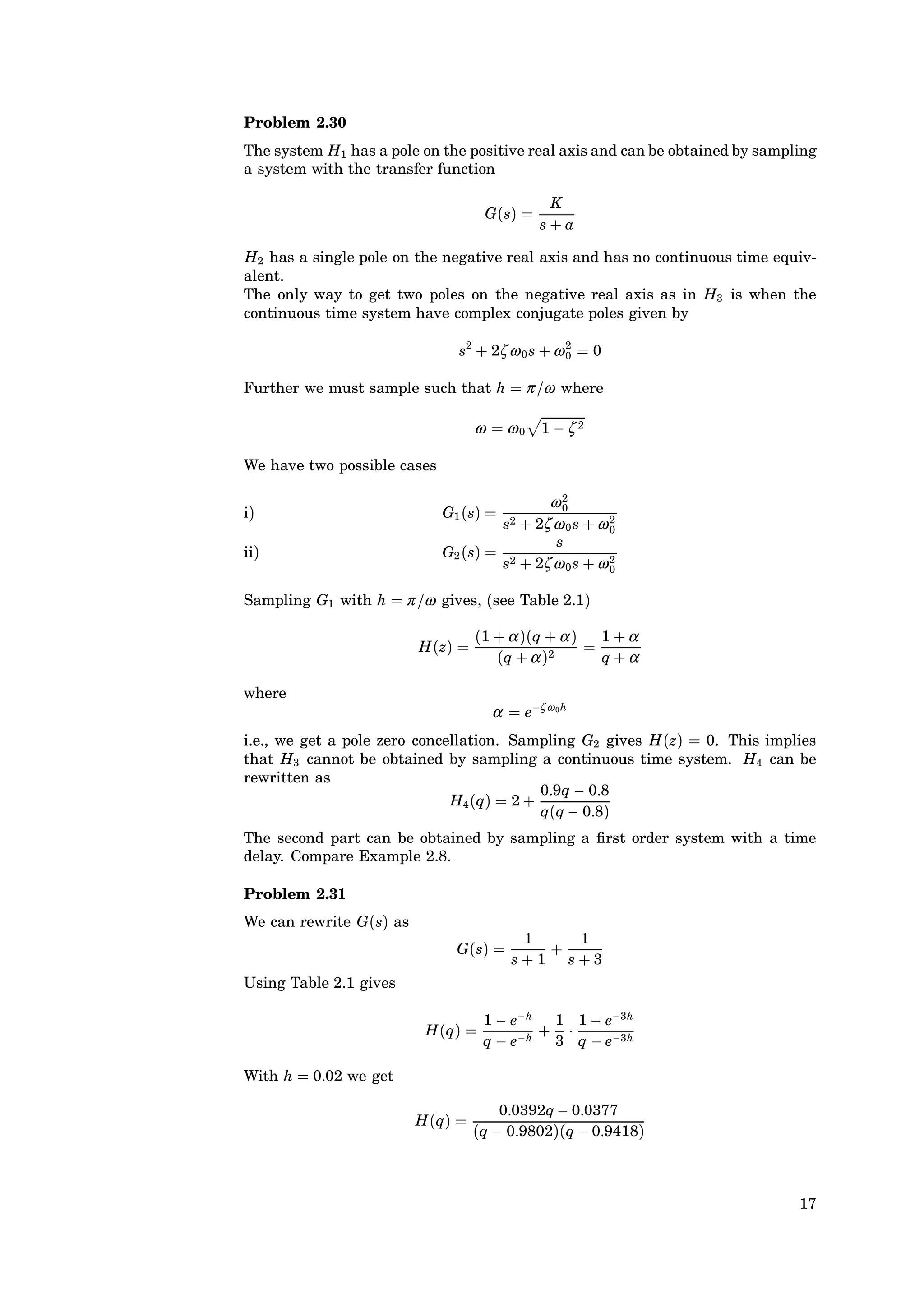 Computer Controlled Systems (solutions manual). Astrom. 3rd edition 1997 | PDF