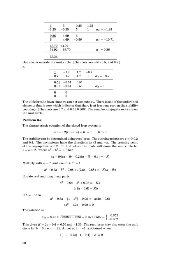 Computer Controlled Systems (solutions manual). Astrom. 3rd edition 1997 | PDF