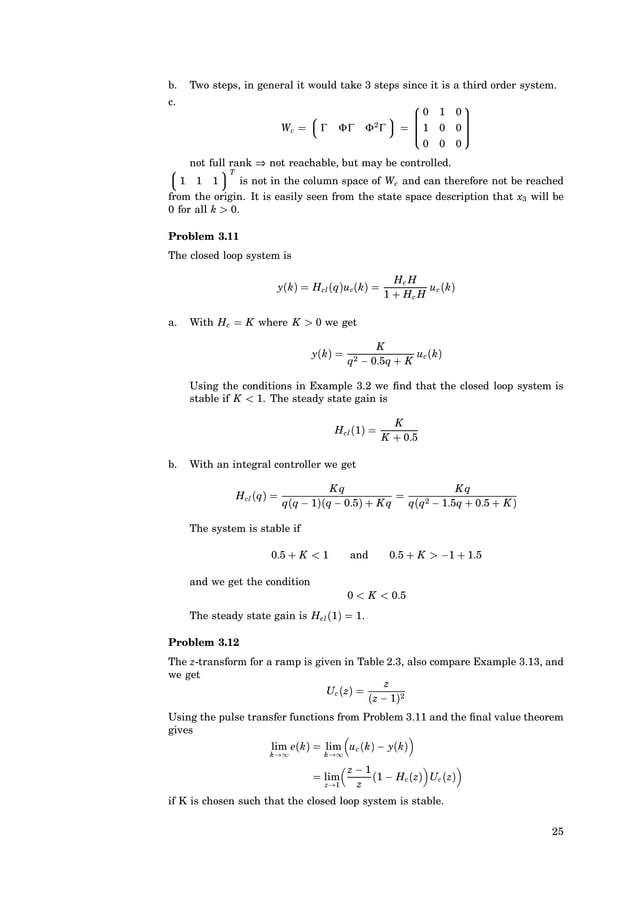 Computer Controlled Systems (solutions manual). Astrom. 3rd edition 1997 | PDF