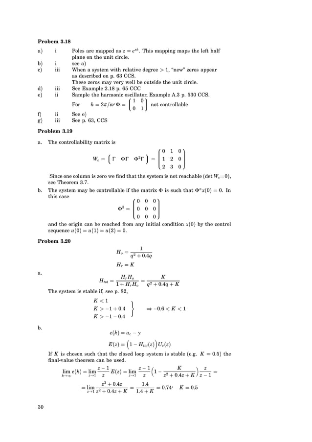 Computer Controlled Systems (solutions manual). Astrom. 3rd edition 1997 | PDF
