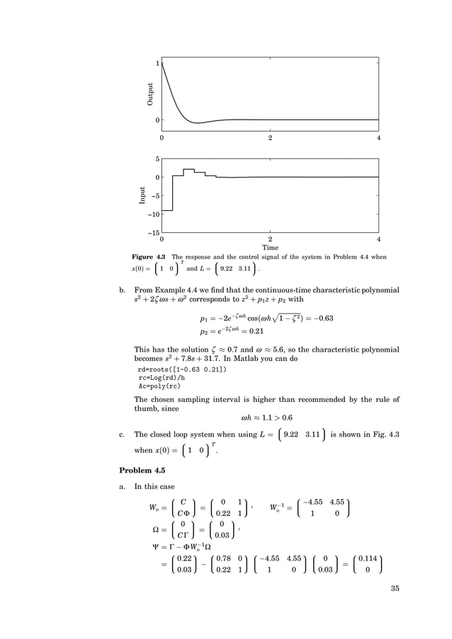 Computer Controlled Systems (solutions manual). Astrom. 3rd edition 1997 | PDF