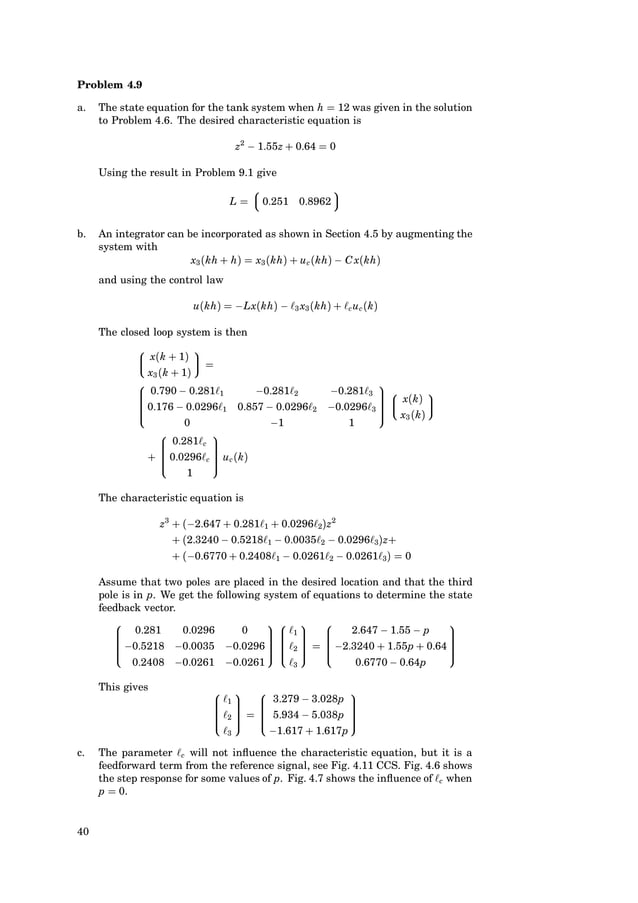 Computer Controlled Systems (solutions manual). Astrom. 3rd edition 1997 | PDF
