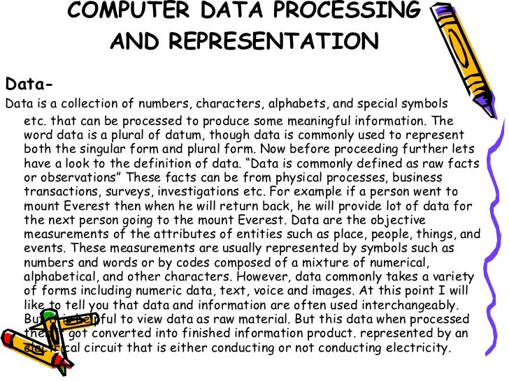 Computer Data Processing And Representation 4