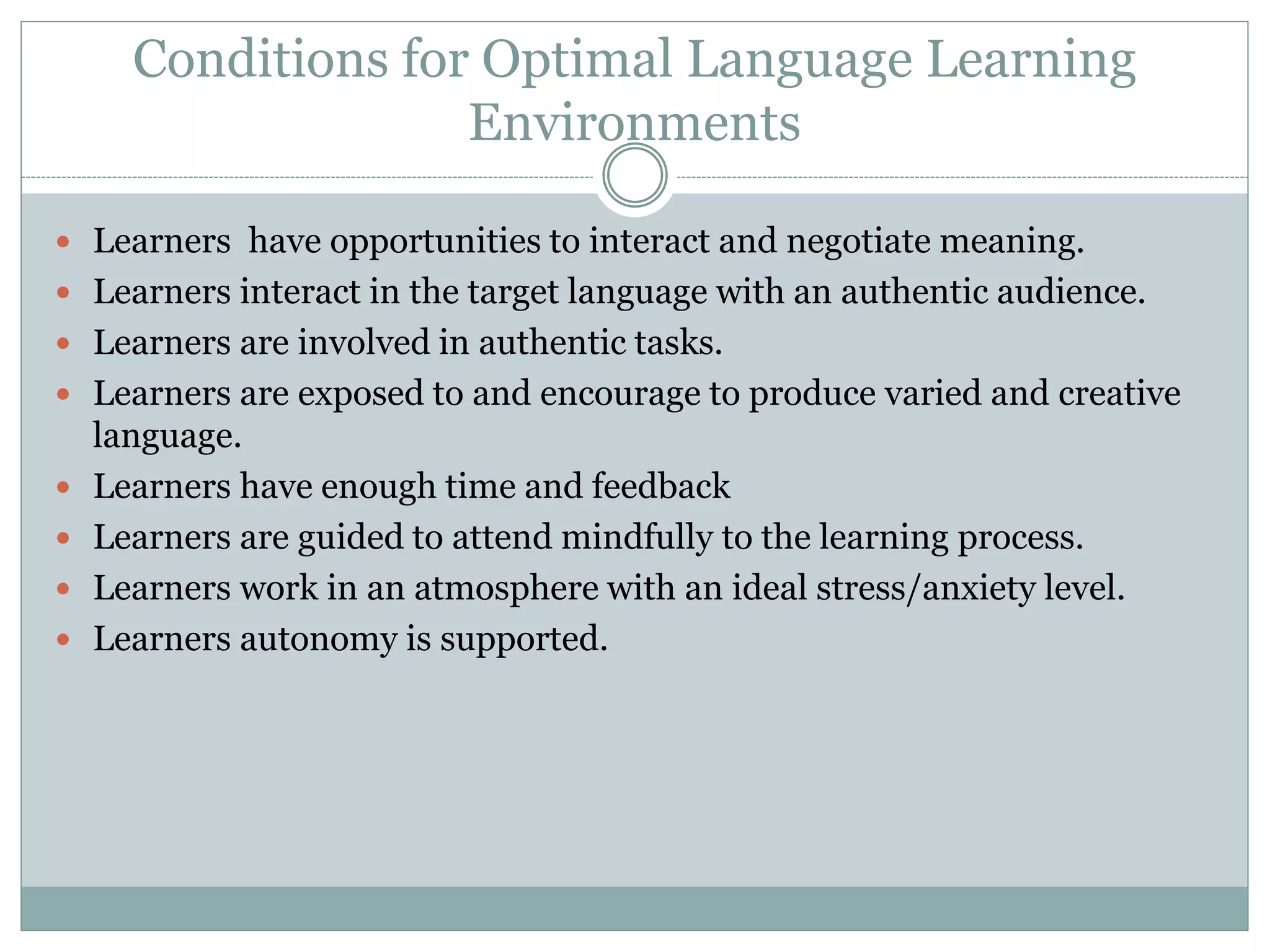 Computer enhanced language learning environments | PPTX