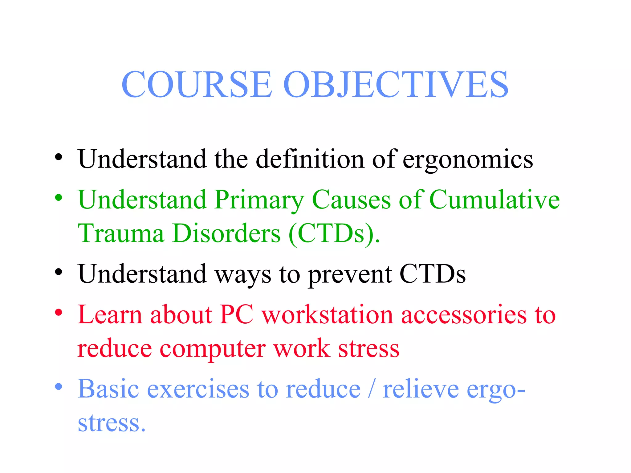 Computer Ergonomics | PPT