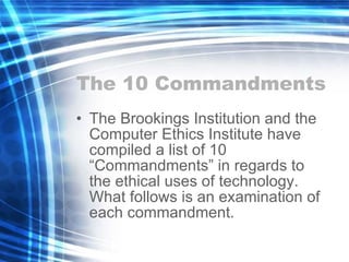 Computer Ethics and Content Marketing Platforms | PPT