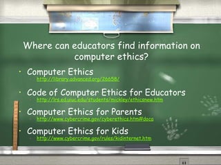 Computer Ethics in Digital Resources | PPT