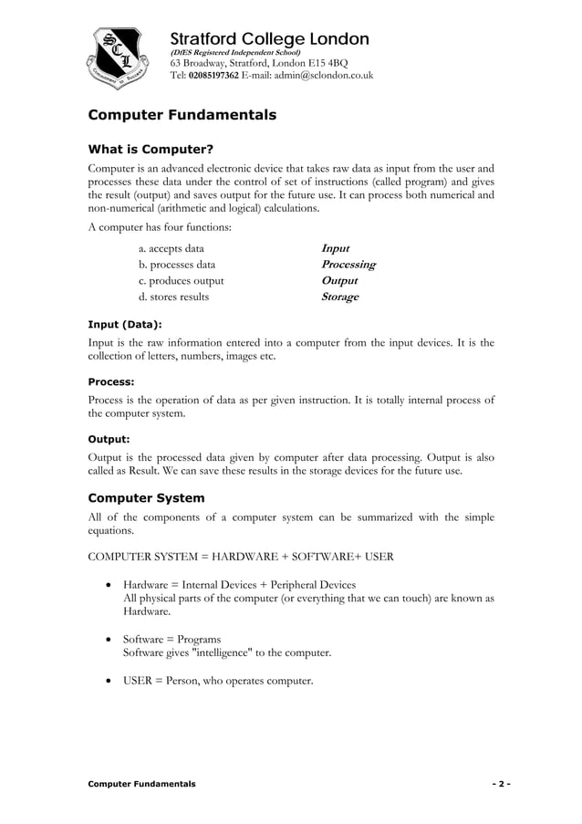 Computer fundamental | PDF
