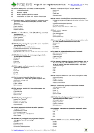 Computer fundamental-mcq-bank | PDF