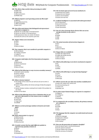 Computer fundamental-mcq-bank | PDF