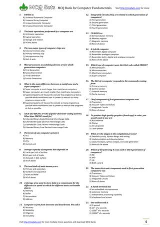 Computer fundamental-mcq-bank | PDF