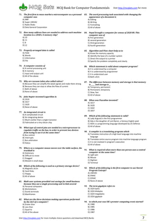 Computer fundamental-mcq-bank | PDF